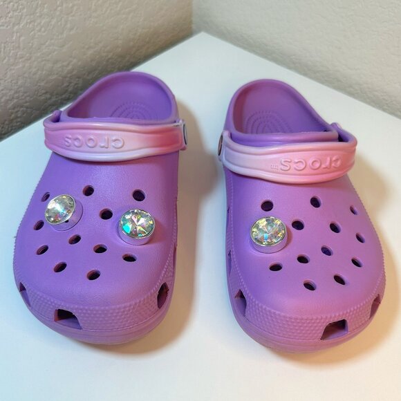 CROCS | Shoes | Crocs Classic Clog Purple Galaxy Ombre Strap Sandal W ...